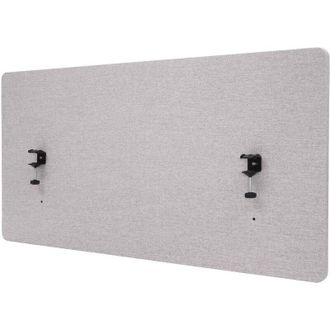 Hhg Akustik-Tischtrennwand 943, B&uuml;ro-Sichtschutz Schreibtisch Pinnwand, doppelwandig Stoff/Textil 60x120cm grau