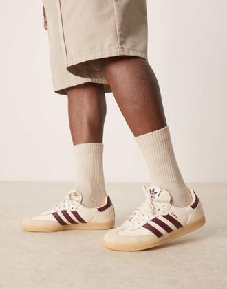 adidas Originals Samba OG - Sneaker in Cremeweiß und Burgunderrot