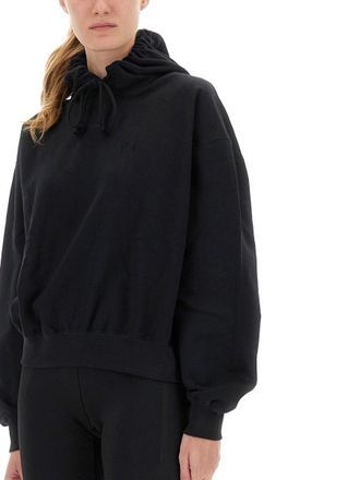 adidas Logo-Print Cotton Hoodie - Black