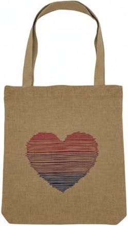 Fabulous Sac Shopping Tote Bag Aspect Lin - Coeur Bi LGBT Drapeau Pride - Sac de Courses Toile Epaisse 360g Beige Naturel Cabas Port&eacute; Epaule Solide Imprim&eacute; en 
