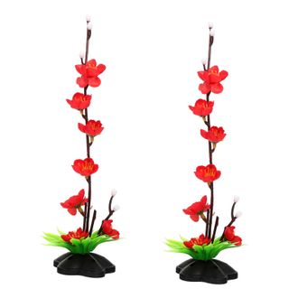 NUOBESTY 2 Stück Japanische Sushi Teller Dekoration Kunstblumen Eiswürfelform für Sashimi Platte Deko Tablett Blumendekor Lebensecht Kunststoff Langlebig