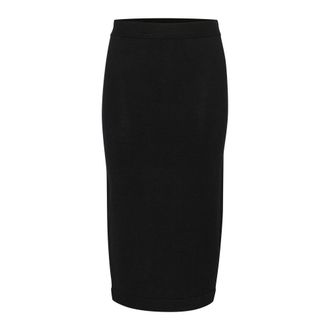 Saint Tropez Schwarzer Gerippter Strickrock - - Skirts - Damen - Schwarzk - S