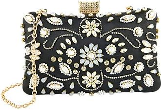 Yardwe Pochette Soir&eacute;e Femme &Eacute;l&eacute;gante avec Perles et Cristaux Sac Main Mariage Chic pour Banquet et Cocktail Accessoire Formel pour Femme