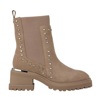 Alma En Pena Breiter Absatz Stiefelette - - Shoes - Damen - Beige - 39 EU