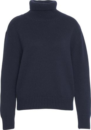 Add Femme, Pulls, Bleu, Taille: 40 FR Pull Col Roulé en Laine Mérinos