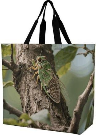 Generic Cigale Sac Fourre-Tout R&eacute;utilisable Sacs L&eacute;ger Sac Fourre Tout Pour Plage Quotidienne Shopping