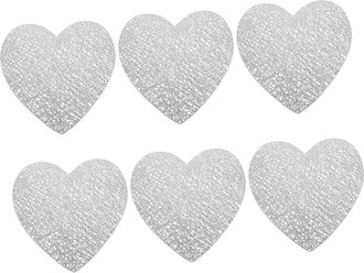 DOITOOL 6 St&uuml;ck Teiliges Herzf&ouml;rmiges Tischset aus Hitzebest&auml;ndigem Dekorative Platzmatten f&uuml;r Esszimmer und K&uuml;che Sch&uuml;tzende Tischunterlage f&uuml;r Haushalt Rest