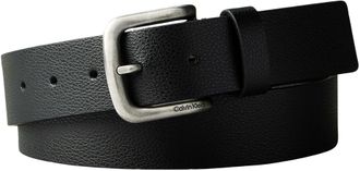 Calvin Klein Herren Round Buckle Pebbled 35Mm Lv04D7044G G&uuml;rtel, Black (Black/Antique Silver), 85 cm