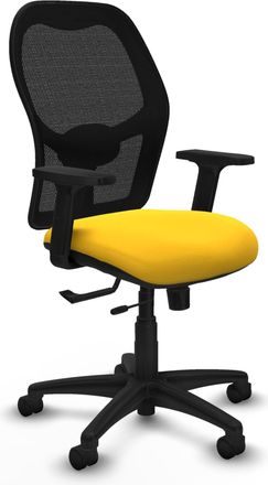 Piqueras y Crespo Stuhl mit R&uuml;ckenlehne und Armlehnen, h&ouml;henverstellbare Lendenwirbelst&uuml;tze, ausgestattet mit Syncro/Traslack und Schneideschaum, mit 50 mm Nylonrollen,