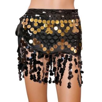 Generic Jupe Paillette Femme Jupes Sequin Jupe de Danse du Ventre avec Franges Paillettes et Cha&icirc;ne de Taille pour Performance &Eacute;l&eacute;gante