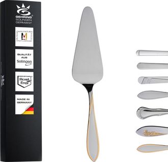 Gehring Gehring Solingen Focus Tortenheber dekorvergoldet I Kuchenheber f&uuml;r Pizza und Geb&auml;ck, Lasagne, Quiche aus Edelstahl 18/10 I sp&uuml;lmaschinengeeignet I Ma