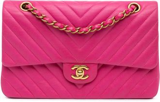 Chanel Hobo Bags - Medium Classic Chevron Lambskin Double Flap - Gr. unisize - in Gold - f&uuml;r Damen