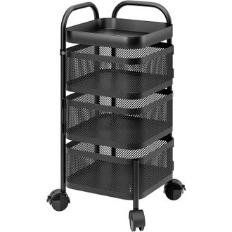 Generic Universall Multifunktionales Regal K&uuml;chenrollwagen Obstkorb Rollwagen Mit 2/3/4/5 Ebenen Mehrlagiges Aufbewahrungsbeh&auml;lter K&uuml;chenregal Organizer F&uuml;r K