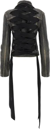 Balenciaga Lace-Up Denim Jacket - Grey