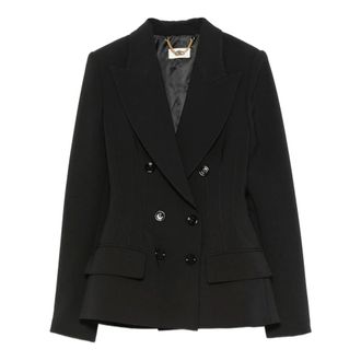 Elisabetta Franchi Femme, Vestes, Noir, Taille: 40 FR Veste en cr&ecirc;pe l&eacute;ger