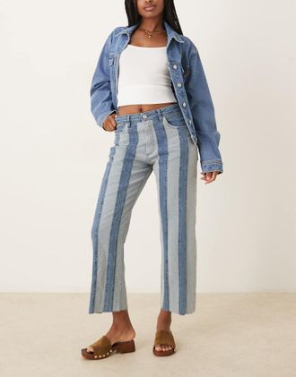 Scalpers Jean droit à écussons - Indigo-Bleu