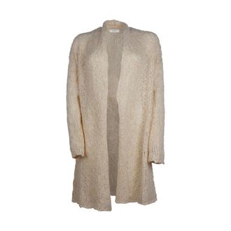 Alpha Studio Femme, Pulls, Beige, Taille: 42 FR Robe Cardigan en Laine M&eacute;lang&eacute;e