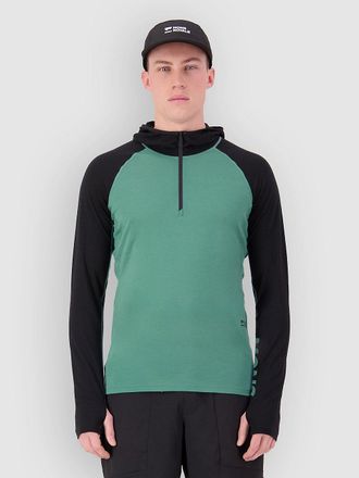 Mons Royale Temple Merino Long Sleeve Hood Funktionsshirt black