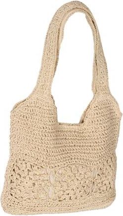 BESPORTBLE Sac Cabas Femme Capacité Spacieuse Paille Tissée Main Creuse Sac à Bandoulière Léger et Résistant pour Plage Voyage et Usage Quotidien