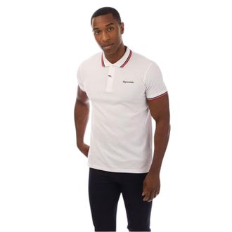 Aquascutum Poloshirt f&uuml;r Herren, Schmal, kurz&auml;rmlig (Wei&szlig;/Marine)