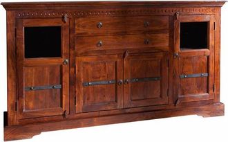 Massivmoebel24 Sideboard Akazie 181x50x100 nougat lackiert OXFORD 453