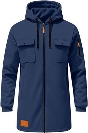 Generic Veste de ski dhiver pour homme, manteau polaire résistant à leau, parka thermique pour planche à neige avec capuche réglable, fermeture éclair intégra