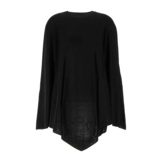 Balenciaga Feinstrick Asymmetrisches Cape - - Jackets - Damen - Schwarzk - L