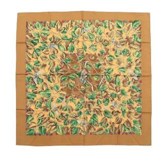 Herm&egrave;s &Eacute;charpe L Arbre de Soie doccasion - Femme - Pre-owned - Brun - Taille: ONE Size