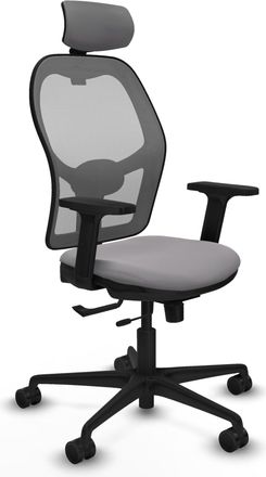 Piqueras y Crespo Ergonomischer Stuhl mit 2D-Armen, h&ouml;henverstellbare Lendenwirbelst&uuml;tze und h&ouml;henverstellbares Kopfteil, Neigung und Neigung, ausgestattet mit Syncro/T