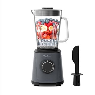 Moulinex Blender PerfectMix Essential 1200W, Lames Powelix, Bol Verre 2L, Mixage 30% Plus Rapide, Vitesse Ajustable & Pulse, Smoothie, Nettoyage Facile, LM771B