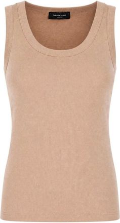 Fabiana Filippi Femme, Tops, Beige, Taille: 38 FR T-shirt en jersey de coton c&ocirc;tel&eacute;