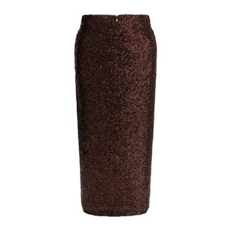 Semper Pailletten-Bleistiftrock mit R&uuml;ckrei&szlig;verschluss - - Skirts - Damen - Braun - S