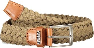 Guess Homme, Accessoires, Vert, Taille: M Ceinture &agrave; Boucle en M&eacute;tal avec D&eacute;tails Contrast&eacute;s