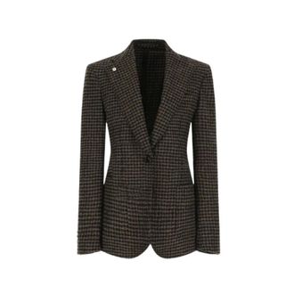 L.B.M. 1911 Pied-de-Poule Einreiher-Sakko - - Jackets - Damen - Braun - L