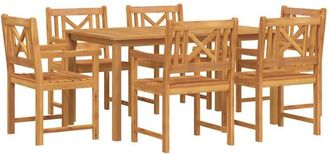 vidaXL Vidaxl - Ensemble de salle &agrave; manger pour jardin 7 pcs Marron