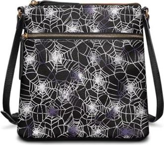 Hugs Idea Sac à bandoulière en cuir pour femme, sac à main dHalloween, cadeaux de vacances, Toile daraignée Halloween, Taille unique