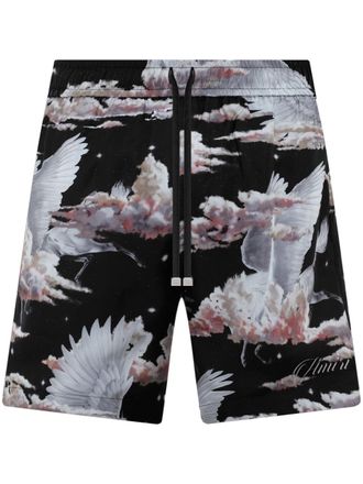 Amiri Pyjama-Shorts mit grafischem Print - Schwarz