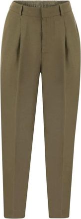 PT01 Pt01, Femme, Pantalons, Vert, Taille: 34 FR Pantalon Coupe D&eacute;contract&eacute;e