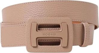 Hogan Femme, Accessoires, Rose, Taille: 80 CM Ceinture en cuir marron