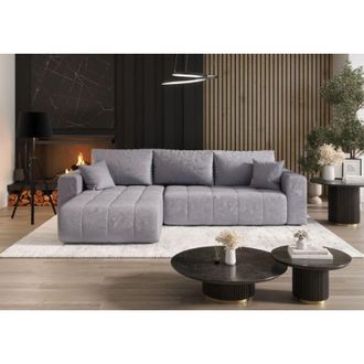 Fun M&ouml;bel Ecksofa Schlafsofa CAMILA Stoff Monolith Sky Ottomane Links