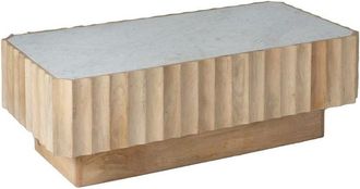 Made In Meubles Made In Meubles - Table basse rectangulaire en bois de manguier et marbre blanc Moana