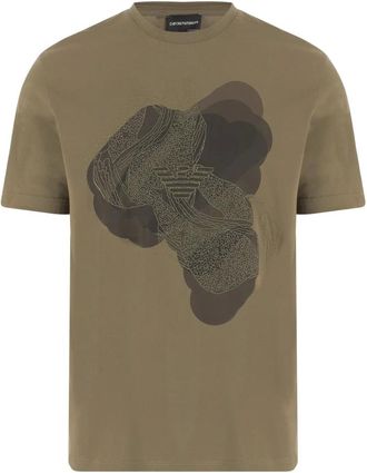 Emporio Armani Homme, Tops, Vert, Taille: L T-shirt en coton avec logo