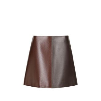 Saison 1865 Jupe trapèze Saison 1865 x Cahu en cuir bi-matière
