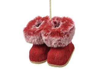 Kaemingk Christbaumschmuck 10cm - Winterstiefel Figur zum Aufh&auml;ngen - bruchfest - in Strickoptik - Weihnachtsbaum Anh&auml;nger f&uuml;r Weihnachten - Christbaumanh&auml;nger