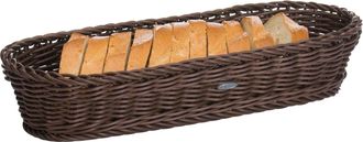 SALEEN Mehrzweck-/Baguettekorb, Gastrotauglich, Oval, 40 x 16 x 8 cm, Kunststofffaser, Dunkelbraun, 02051706101