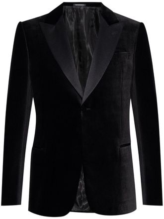 Emporio Armani blazer en velours - Noir