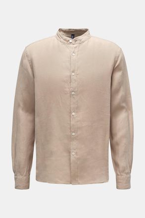 04651/ Herren - Leinenhemd Linen Guru Grandad-Kragen beige
