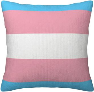 IUBBKI Quadratischer Kissenbezug, Transgender-Flagge, Kissenbezüge 45 cm x 45 cm, Heimdekor-Kissenbezug (nur Kissenbezug, kein Kissenkern)