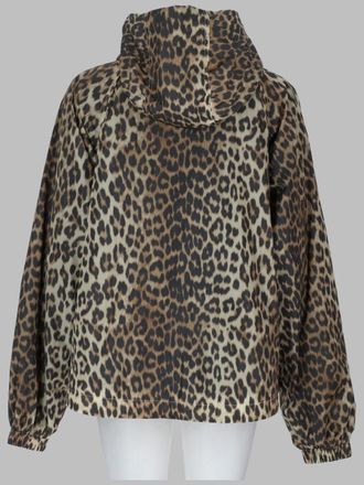 Ganni Recycled Nylon Leopard Print Jacket - Multicolor