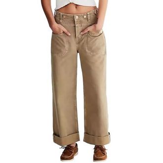 Generic Jean coupe droite pour femme - Taille haute - Jambes larges - Avec poches - Coupe droite - &Eacute;l&eacute;gant - Couleur unie - Confortable - Jambe droite - Basiq